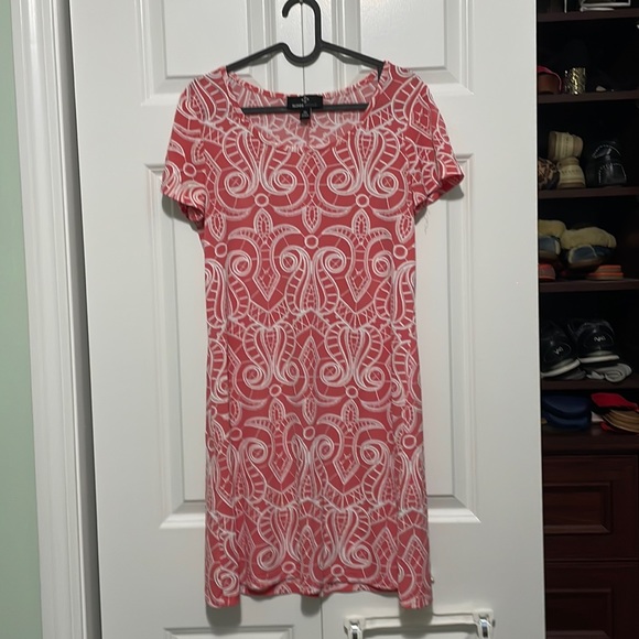Dresses | Pink And White Pattern Dress | Poshmark